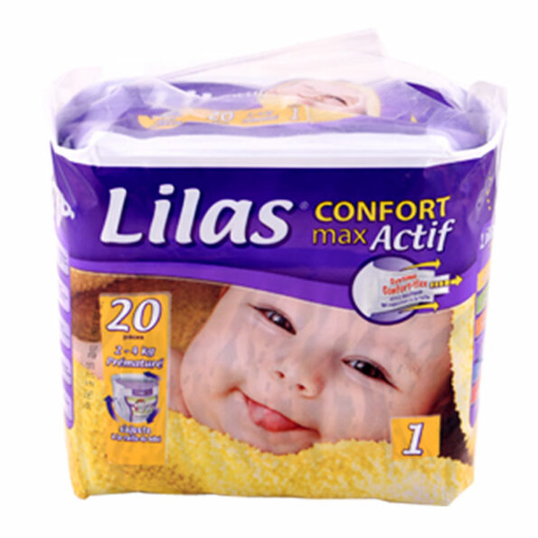 LILAS CONFORT MAX ACTIF COUCHE BEBE 2-4 KG 20 PIECES – Fourpharma